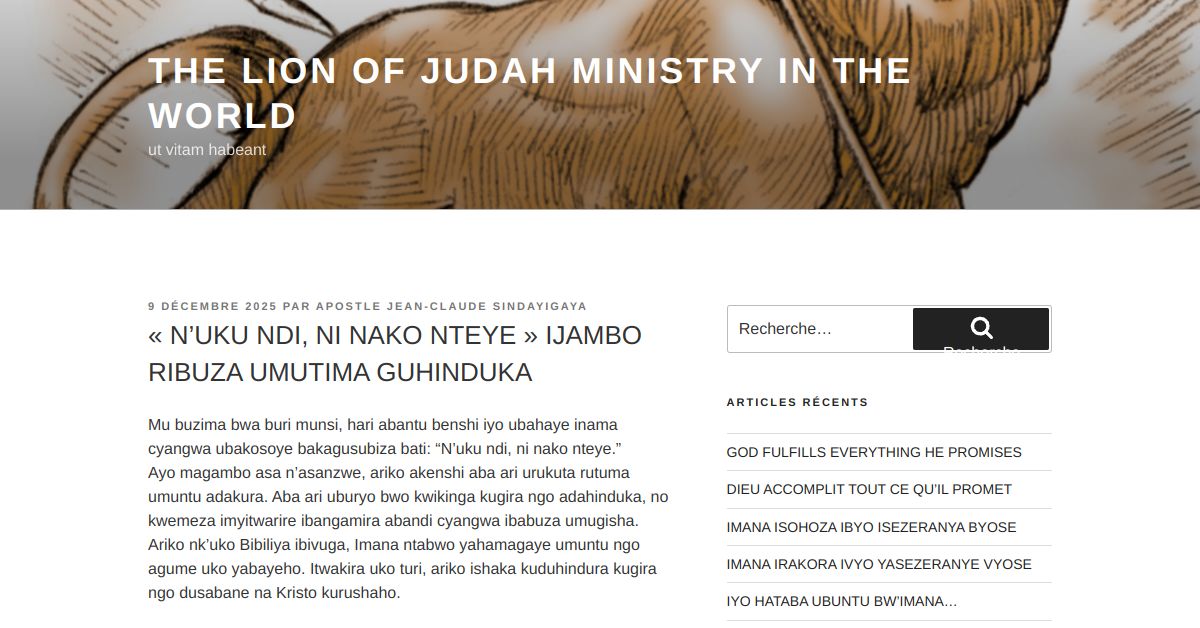« N’UKU NDI, NI NAKO NTEYE » IJAMBO RIBUZA UMUTIMA GUHINDUKA – THE LION ...