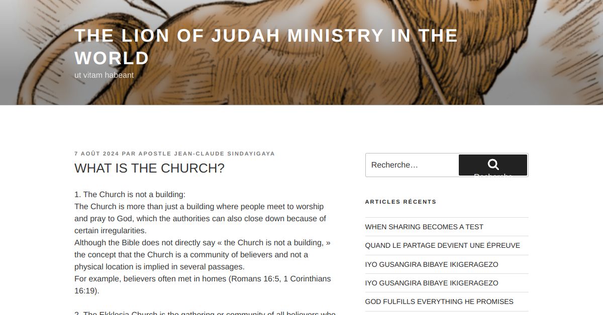 WHAT IS THE CHURCH? – THE LION OF JUDAH MINISTRY IN THE WORLD